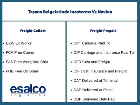 Freight Collect ve Freight Prepaid Nedir? | Esalco