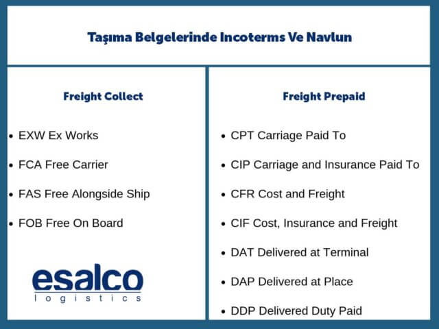 Freight Collect ve Freight Prepaid Nedir? | Esalco